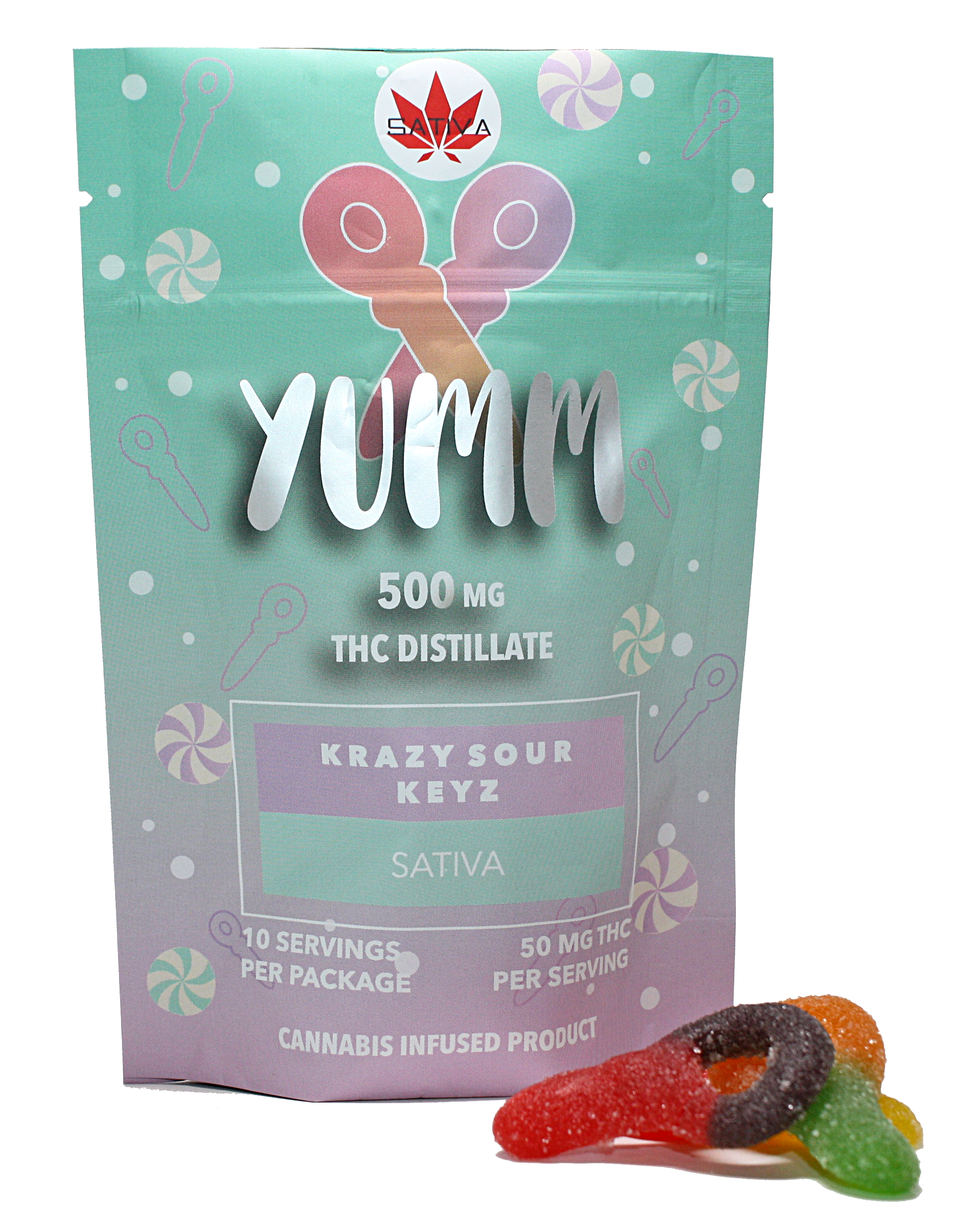 YUMM – KRAZY SOUR KEYS 500MG: SATIVA OR INDICA – Buds Master Niagara Falls
